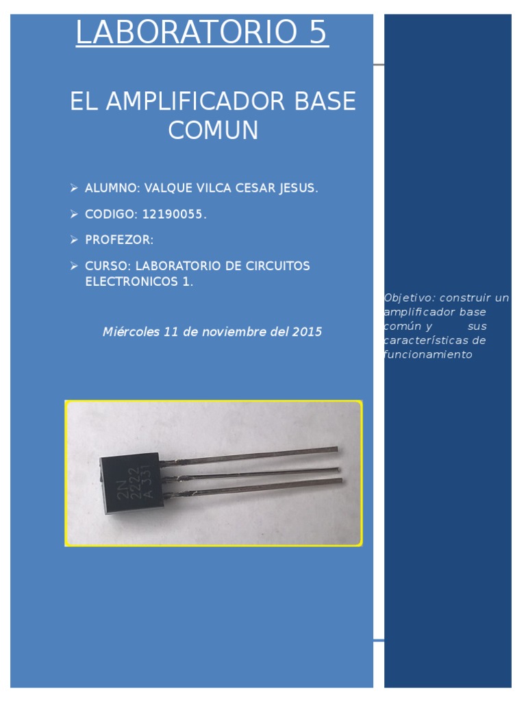 Amplificador Base Comun | PDF | Transistor | Cantidades fisicas