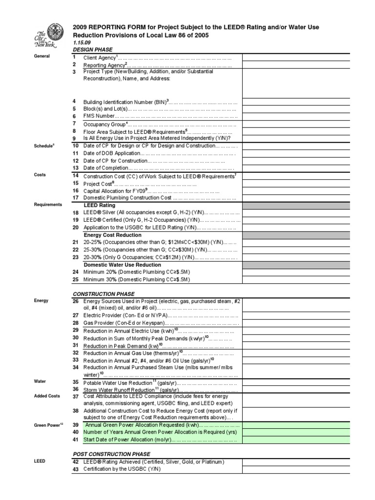 081125 LL86 Reporting Worksheet-LEED | Leadership In Energy And ...