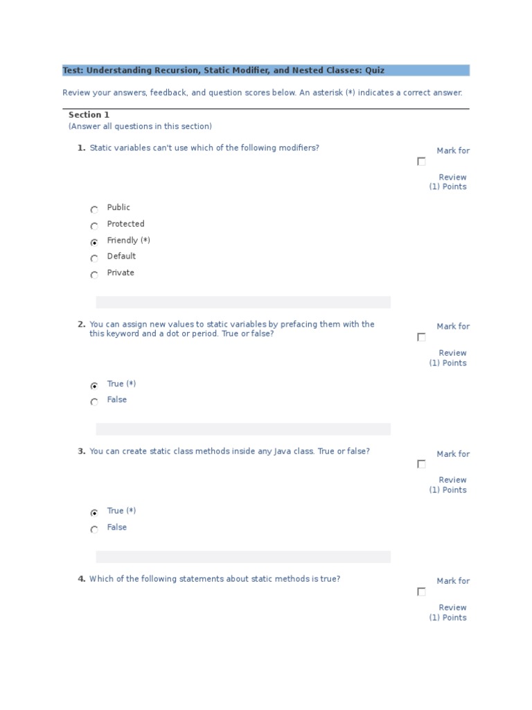 Understanding Recursion Static Modifier And Nested Classes Pdf Computers
