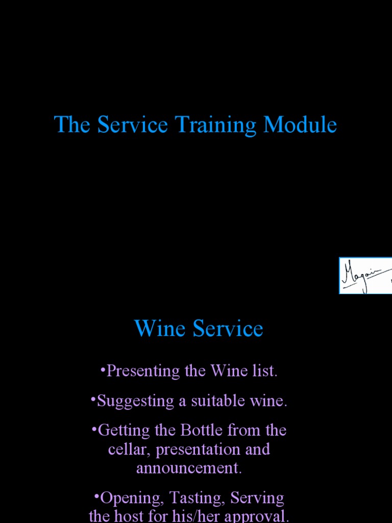 The Wine Service Training Module | PDF | Champagne | Wine
