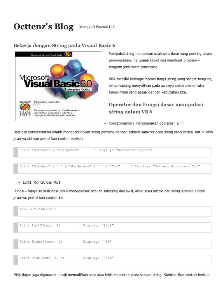 Manipulasi String Pada VB | PDF