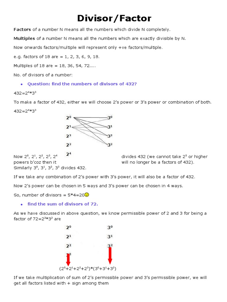 Factors Theory | PDF | Elementary Mathematics | Arithmetic