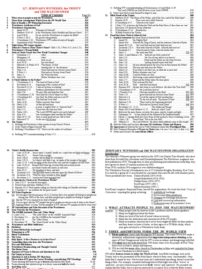 'J.W'S, The Trinity & The Watchtower | PDF | Trinity | Jesus