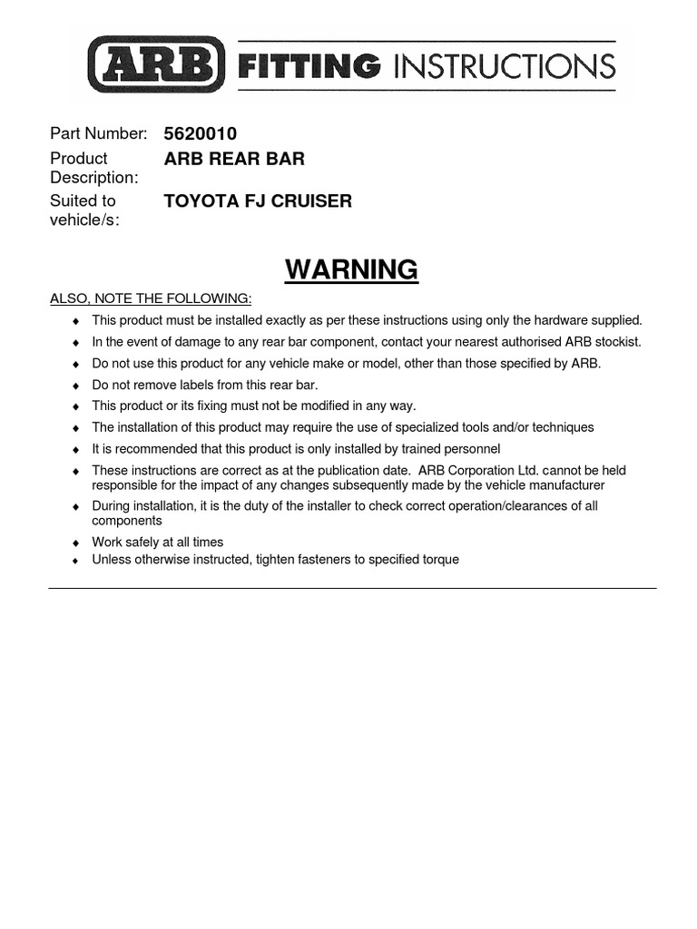 Arb 5620010 Installation Instructions | PDF | Nut (Hardware) | Screw