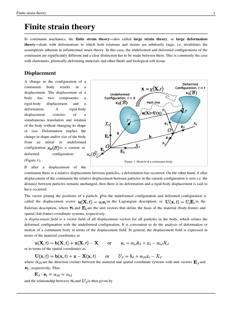 Finite Strain Theory Overview | PDF | Deformation (Mechanics ...