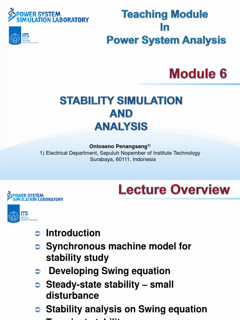 Module 6 Stability | PDF | Steady State | Stability Theory