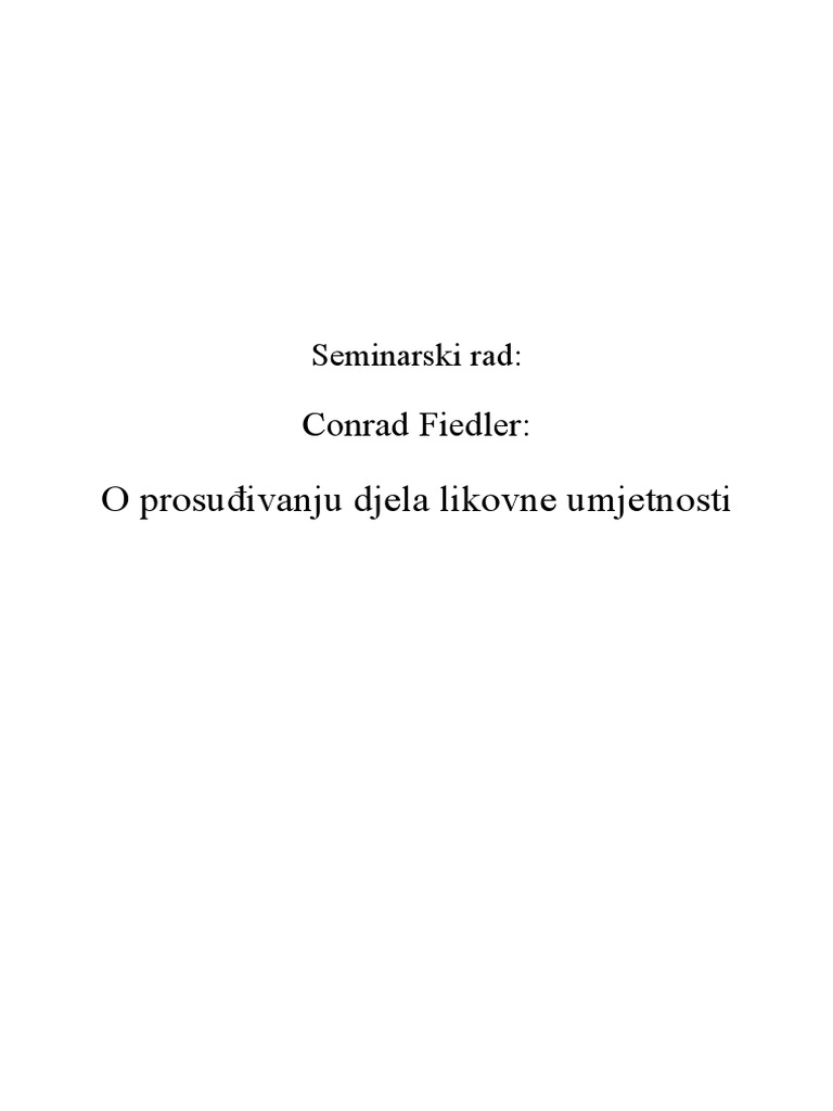 O Prosuđivanju Djela Likovne Umjetnosti | PDF