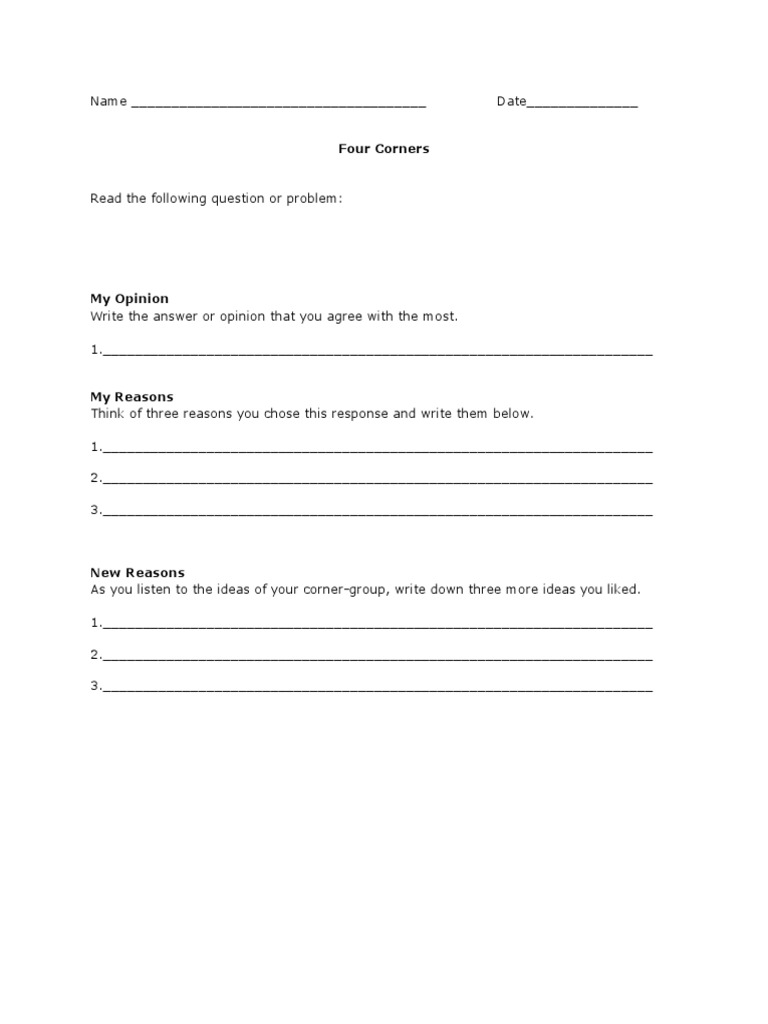 Four Corners Template Sec | PDF