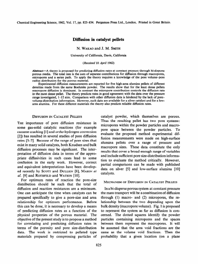 Diffusion in Catalyst Pellets | PDF | Porosity | Diffusion