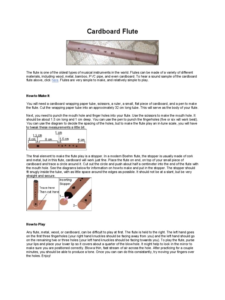 How to Make a Cardboard Flute | PDF | Home & Garden