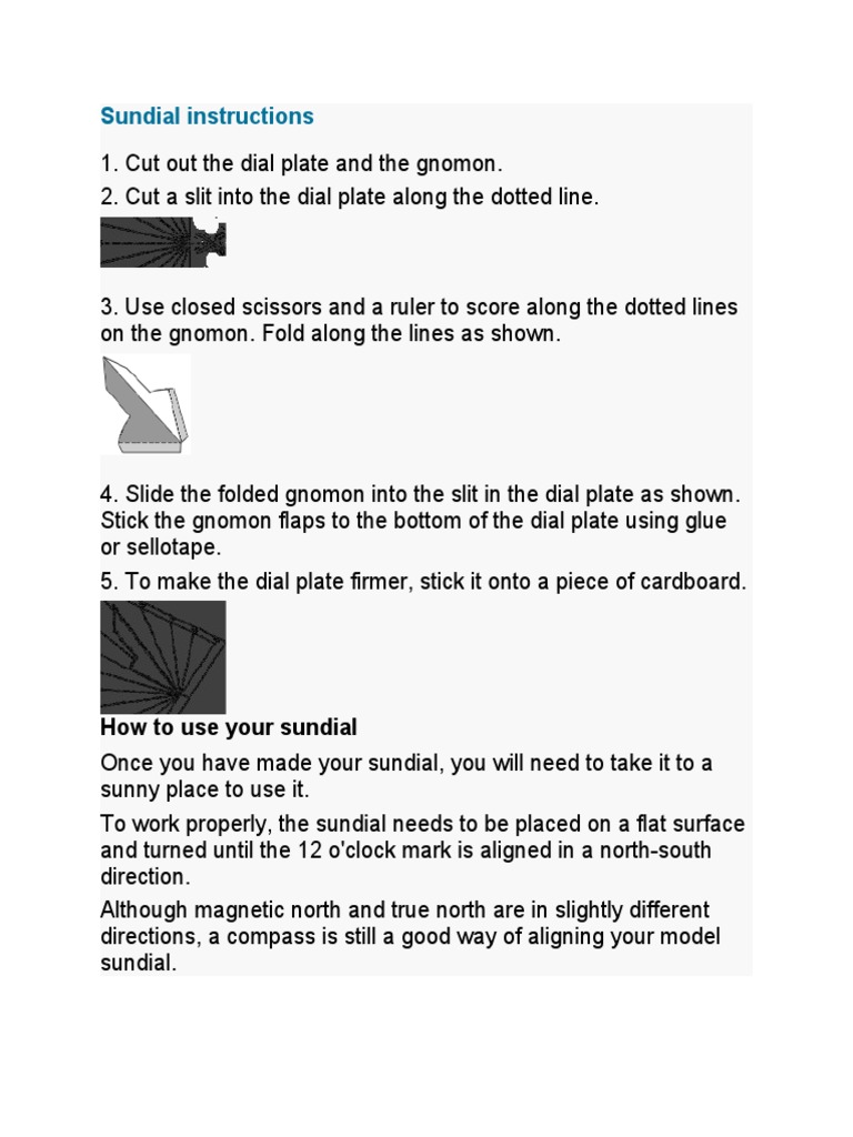 DIY Sundial Instructions and Setup | PDF | Home & Garden