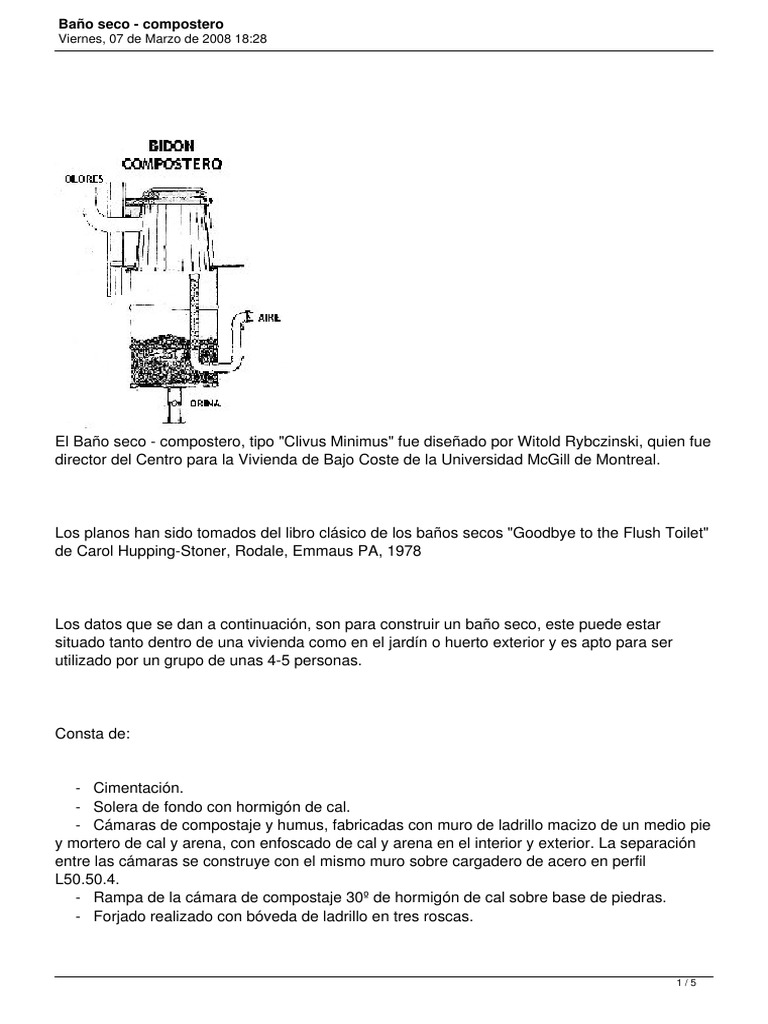 Baño Seco Compostero | PDF | Compost | Horticultura y jardinería