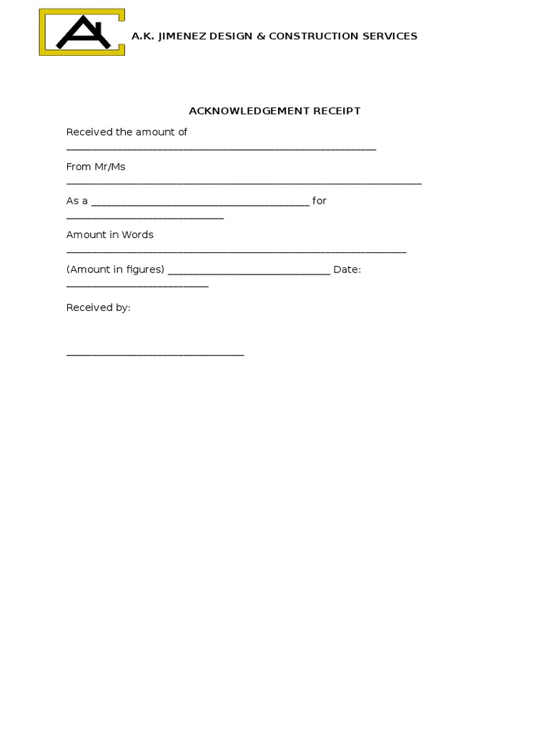 Acknowledgment Receipt Template | PDF | Business