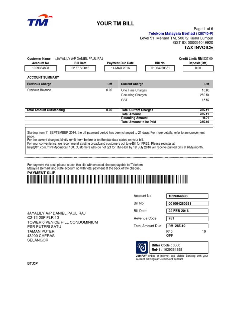Unifi Bill | PDF | Invoice | Debit Card