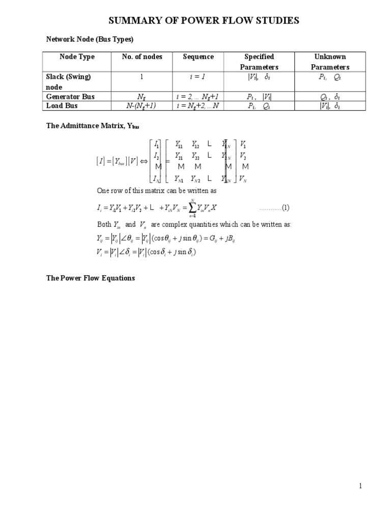 Summary of Power Flow Studies | PDF | Electrical Engineering ...