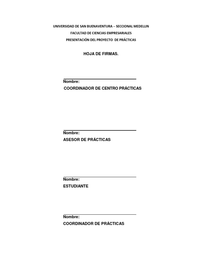 Hoja de Firmas para Prácticas Universitarias | PDF | Crecimiento ...