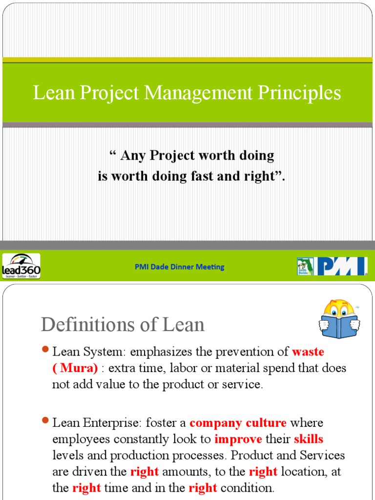 Lean Project Management Principles Overview | PDF | Project Management ...