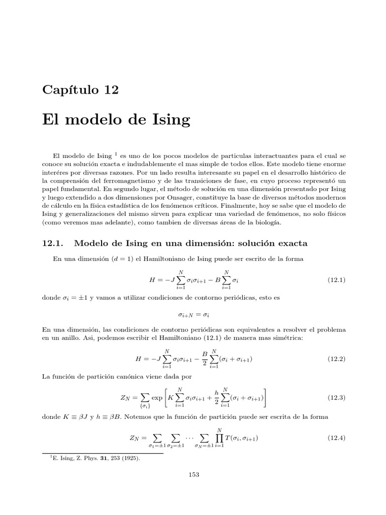 Modelo de Ising: Soluciones y Aplicaciones | PDF | Partículas fisicas | Física Matemática