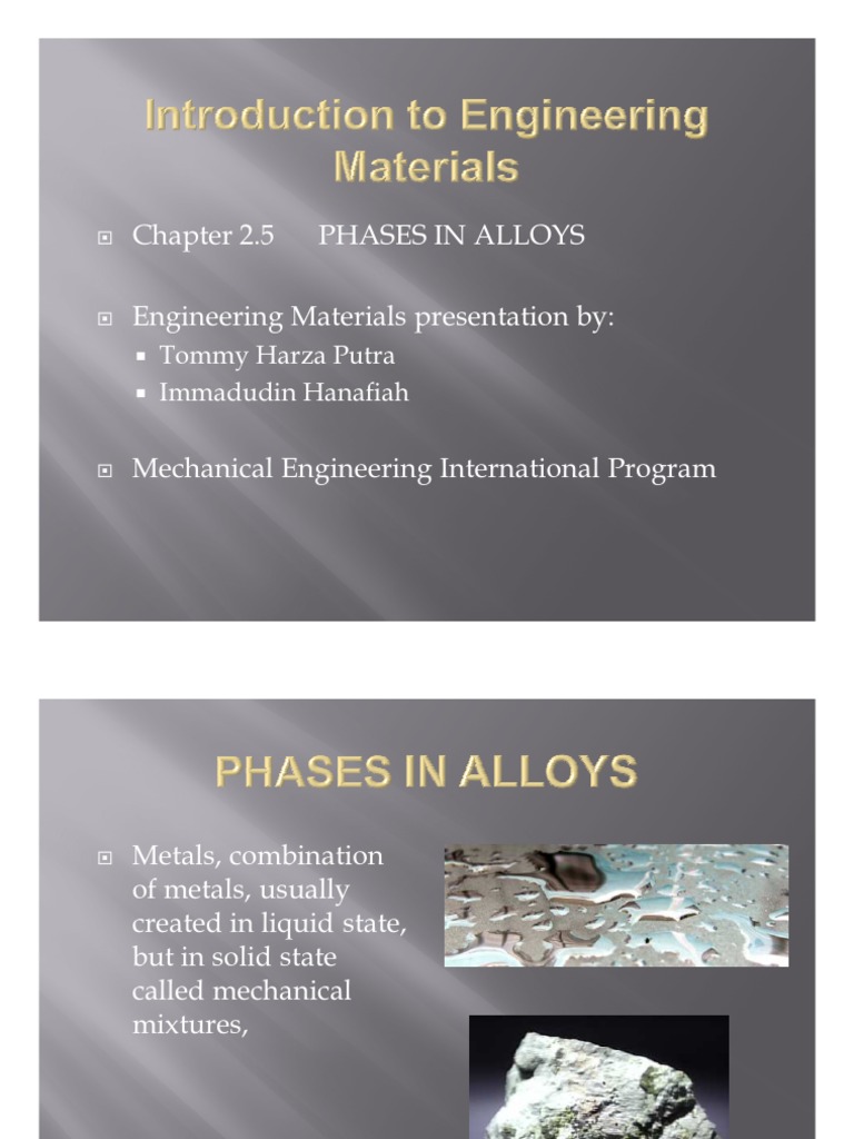 Intermediate Phases | Solution | Alloy