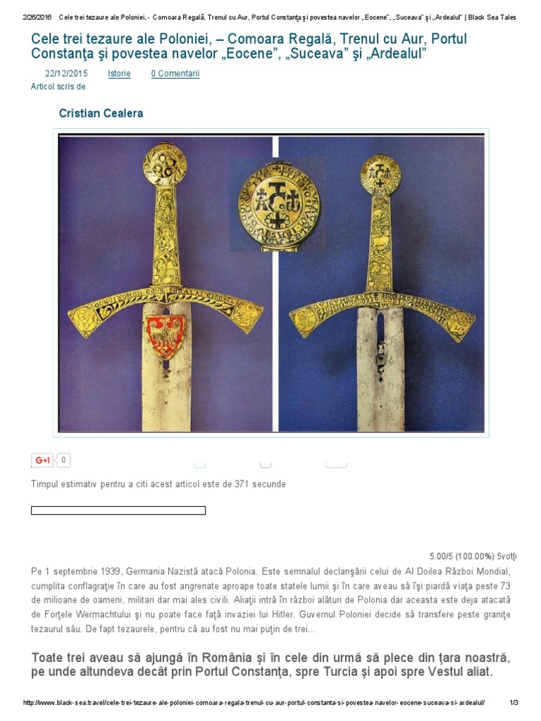 Legende Cu Şi Despre Comori Din România Volumul I | PDF