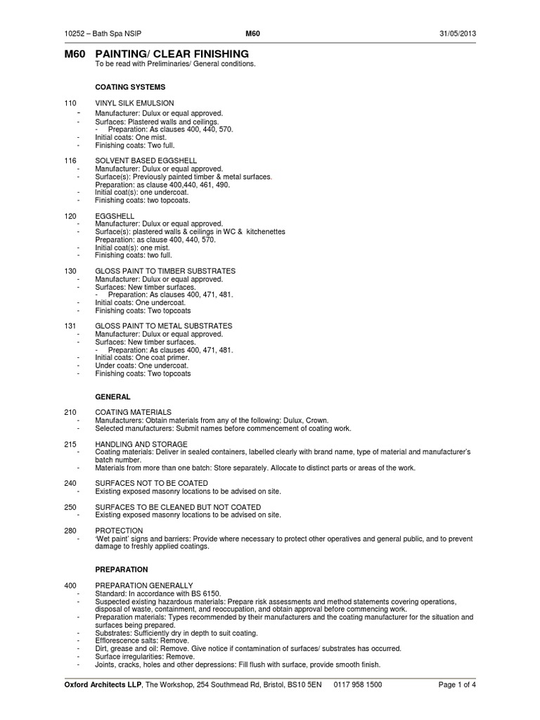 M60 Painting/ Clear Finishing | PDF | Paint | Rust