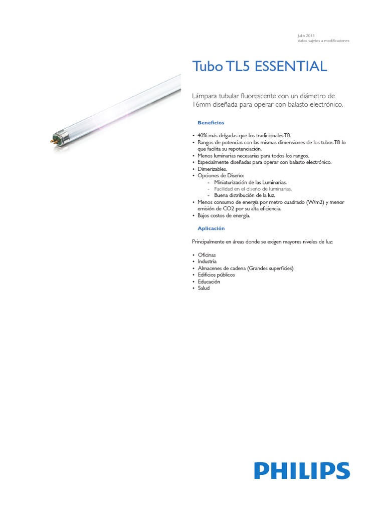 Lámparas TL5: Eficiencia y Diseño | PDF