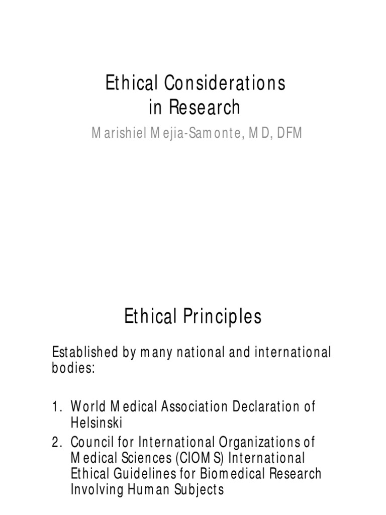 Ethical Considerations in Research | Informed Consent | Clinical Trial