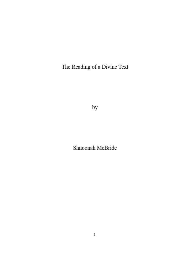 The Reading of A Divine Text | PDF | Omniscience | Vowel