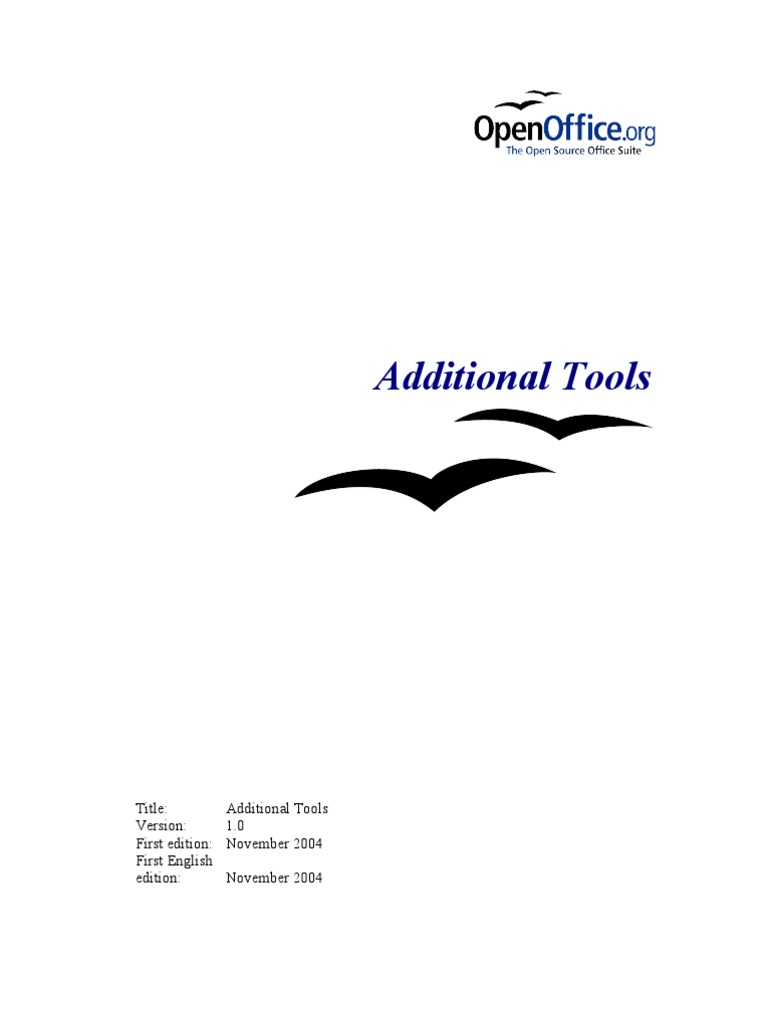Additional Tools: Title: Additional Tools 1.0 First Edition: November ...