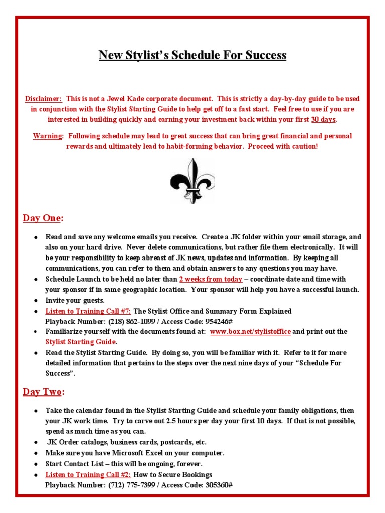 New Stylist Schedule For Success | PDF | Computing | Software