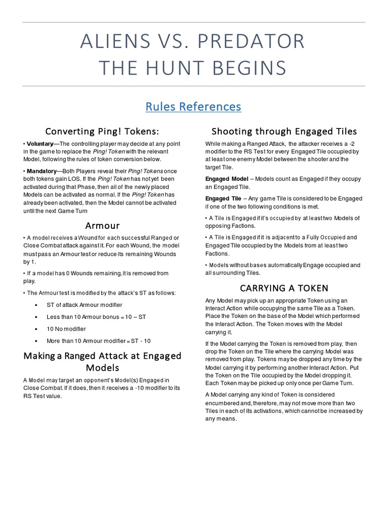 AvP Reference Sheet | PDF | Shotgun | United States Marine Corps