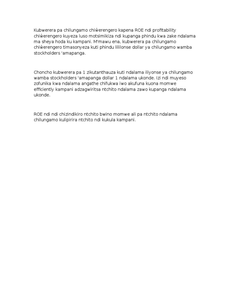 Roe | PDF | Finance & Money Management