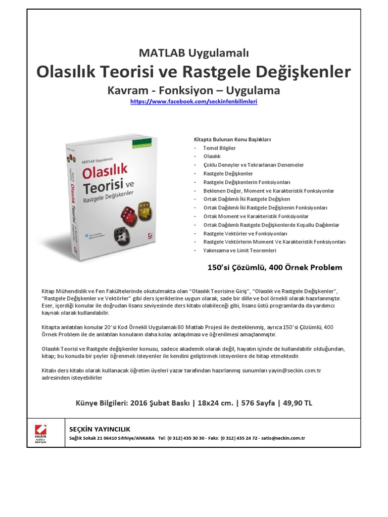 Olasilik Teorisi Ve Rastgele Degiskenler | PDF