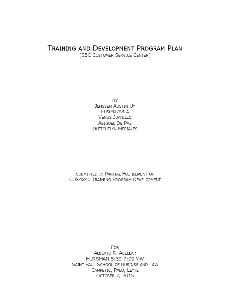 Training Program For Employees | PDF | Corporate Social Responsibility ...