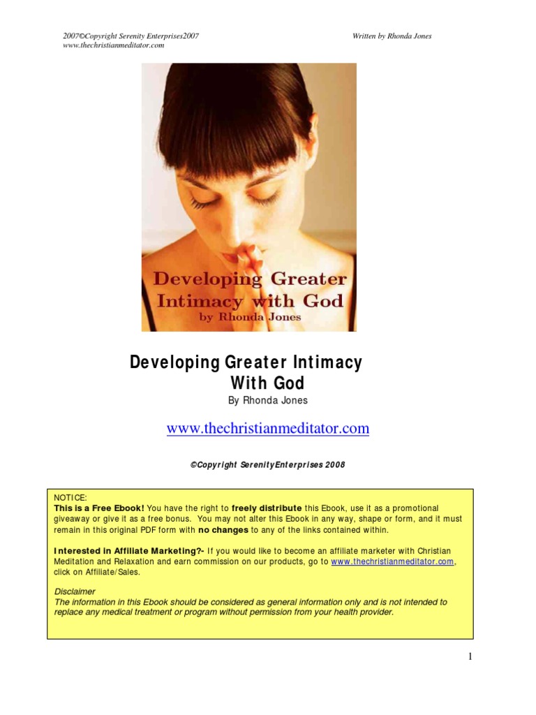 Creating Intimacy With God | PDF | Book Of Exodus | Meditation