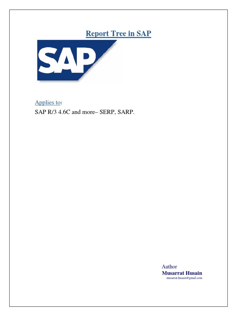 Report Tree in SAP: Applies To | PDF | Computer Programming | Computer Data