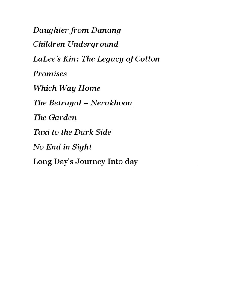 Documentaries on Social Issues and Legacy | PDF