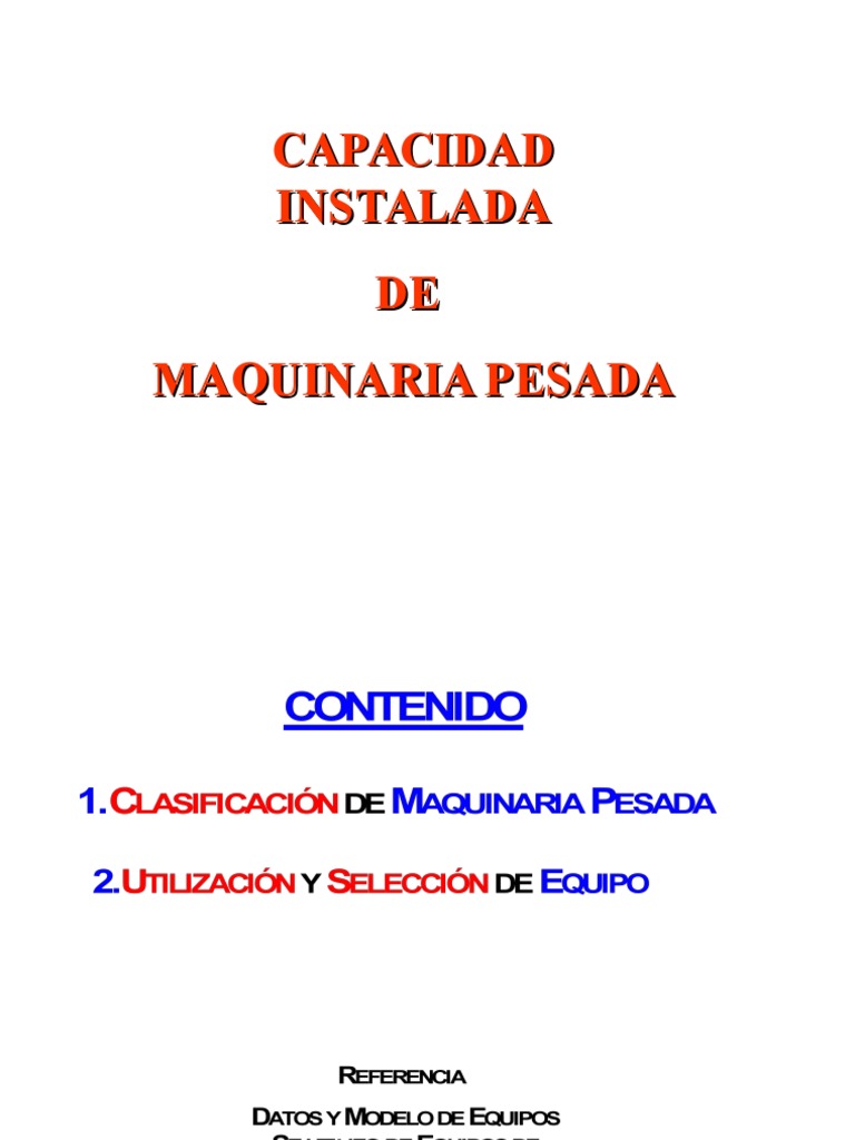 Capacidad Instalada, Tipos de Maquina y Actividad | PDF | Equipos de ...