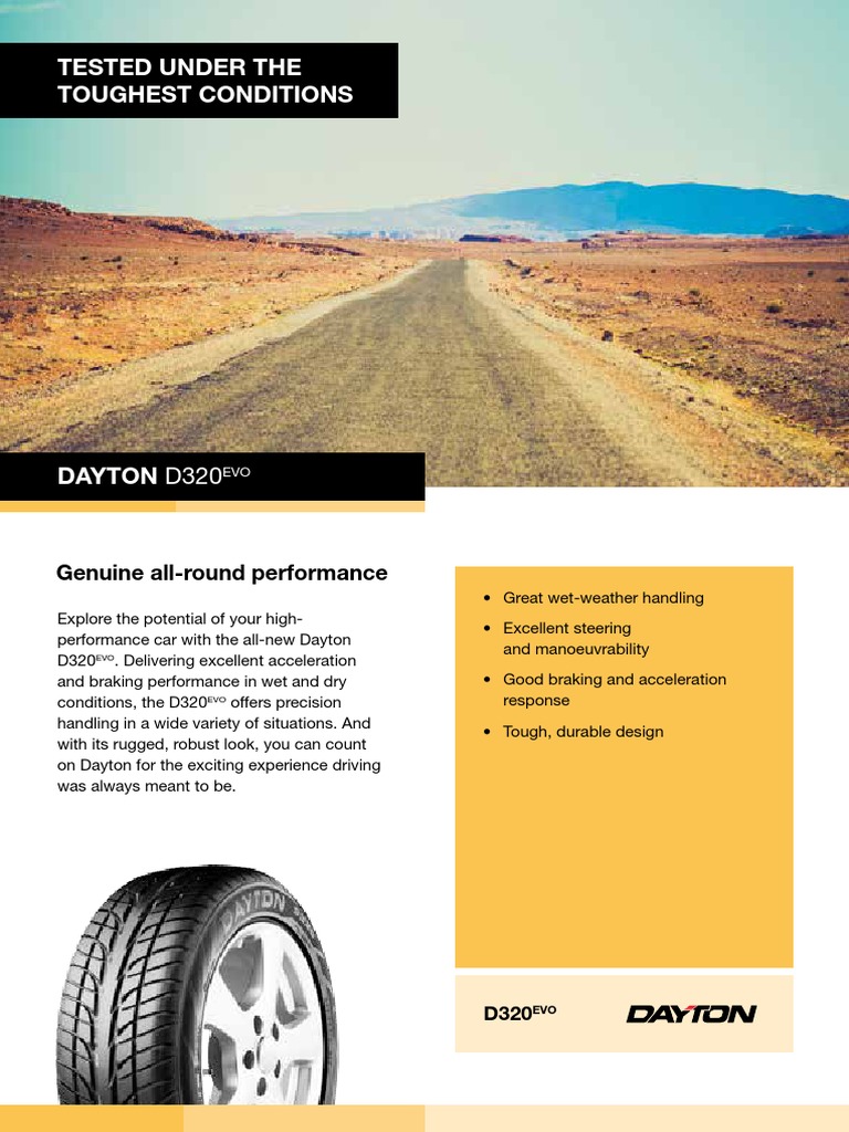 Dayton Summer Tyres d320 Evo | PDF | Technology & Engineering