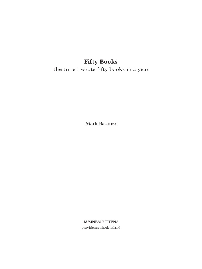 Fifty Books by Mark Baumer | PDF | Thought | Human
