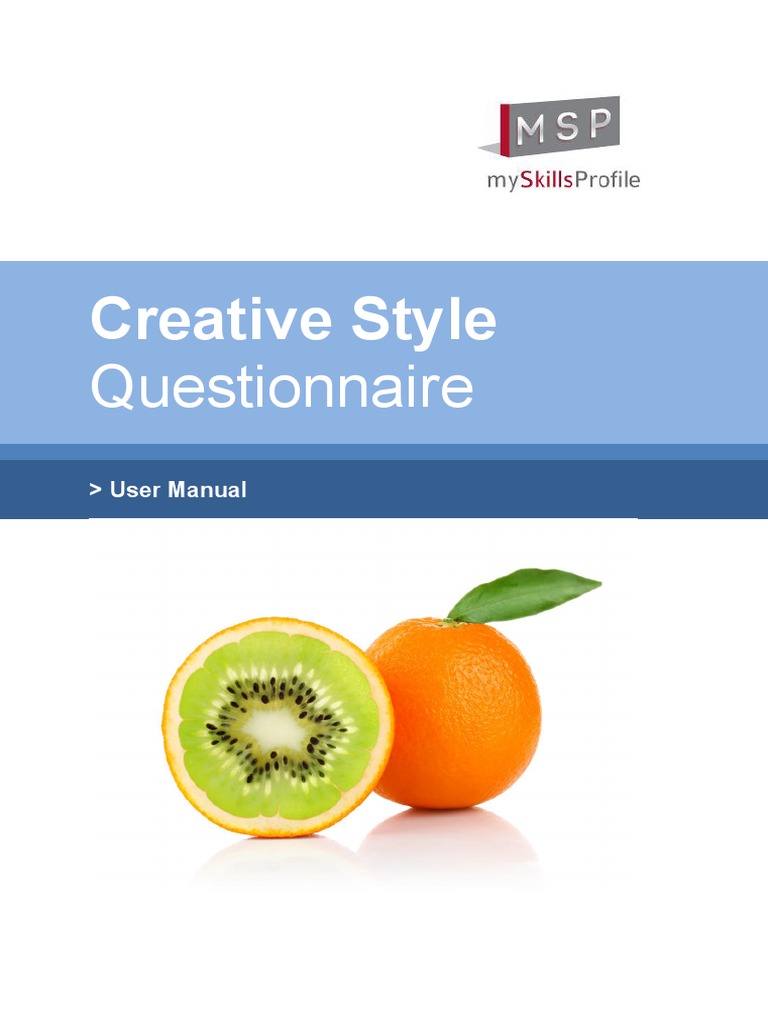 CSQ Creative Style Questionnaire User Manual PDF | PDF | Factor ...