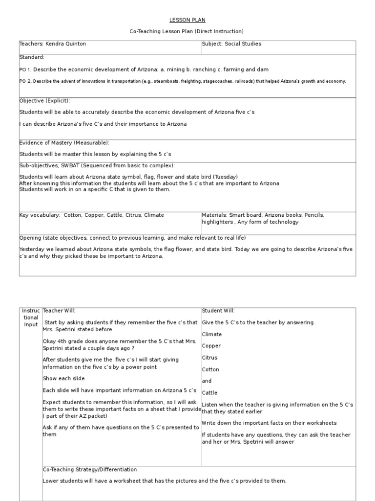 5 Cs Lesson Plan | Download Free PDF | Lesson Plan | Cognition