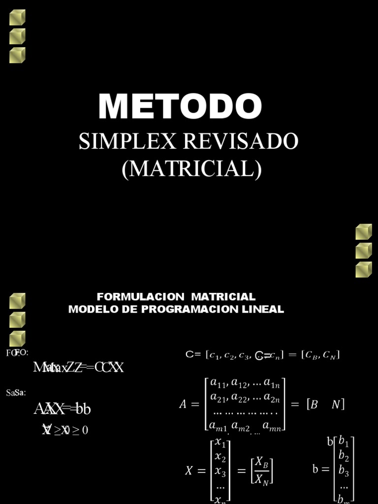 Método Simplex Revisado Matricial | PDF | Análisis | Lógica matemática