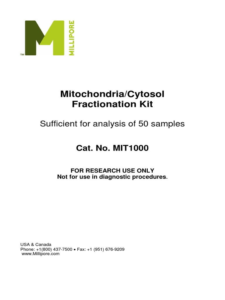 Mitochondria/Cytosol Fractionation Kit: Sufficient For Analysis of 50 ...