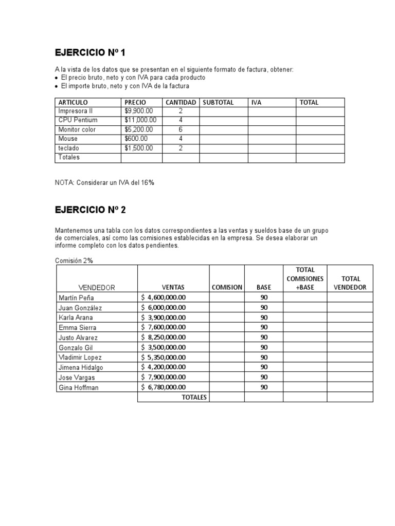Ejercicios Cbtis Jueves | PDF | Informática | Ciencias de la Computación