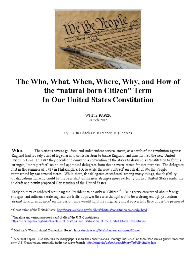 Natural-Born Citizen Requirement for President | PDF | United States ...
