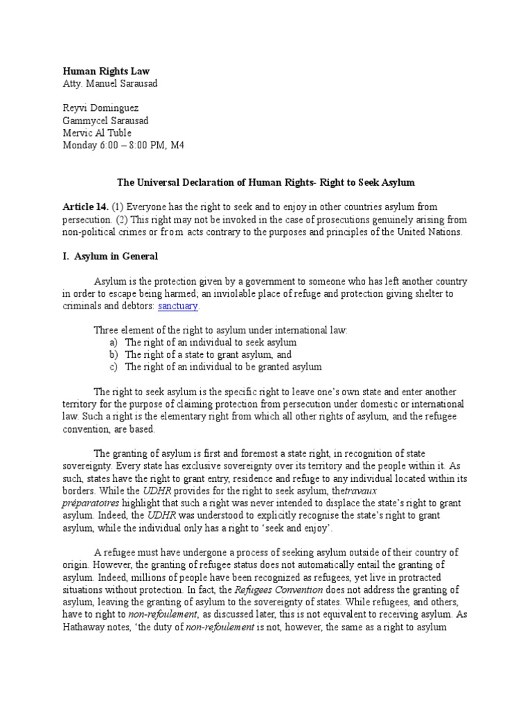 Right to Seek Asylum | Right Of Asylum | Refugee | Free 30-day Trial ...