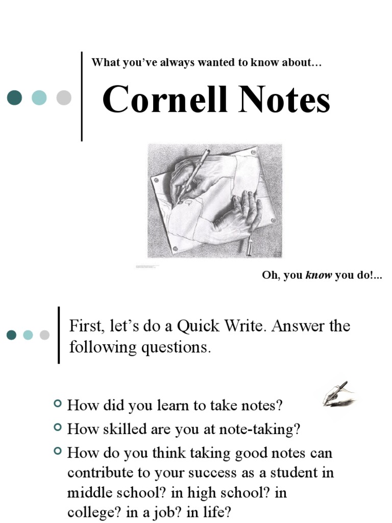 Cornell Notes | PDF | Communication | Learning
