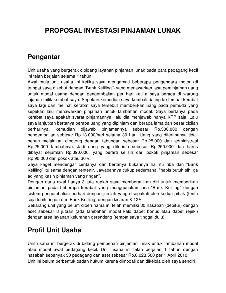 Proposal Penawaran Investasi | PDF