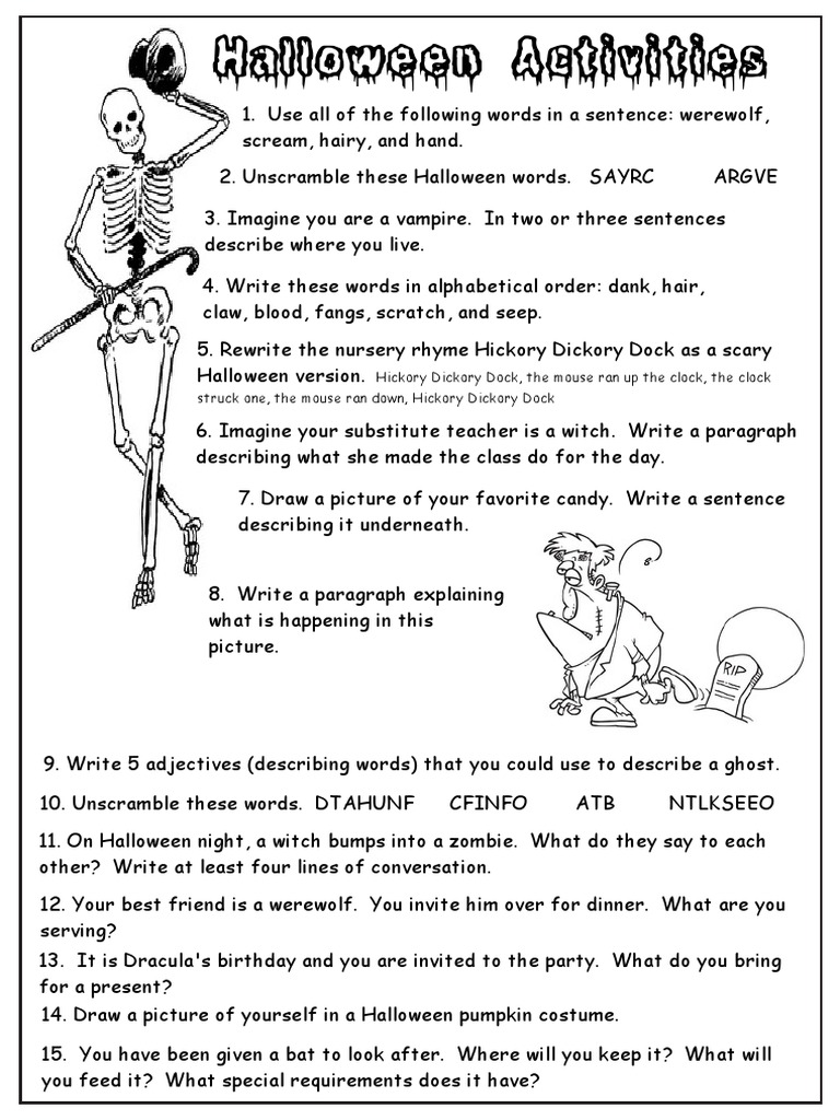 Halloween Writing and Activity Ideas | PDF